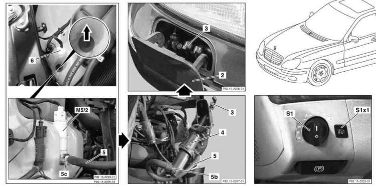 Headlamp cleaning system - W220 S-Class Encyclopedia